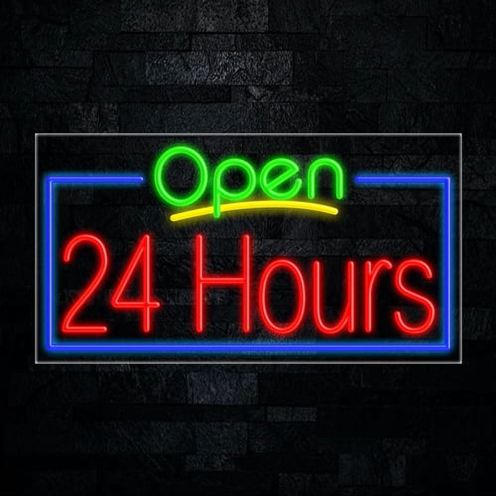 Open 24 Hours LED Neon Sign 33"L x 18"H #35604 - Walmart.com