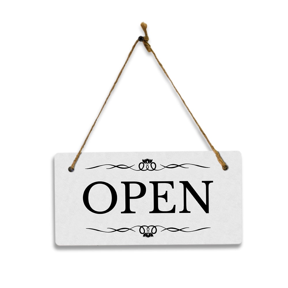 Open 5" x 10" Hanging Wall or Door Sign | Rustic Twine | Stylish ...