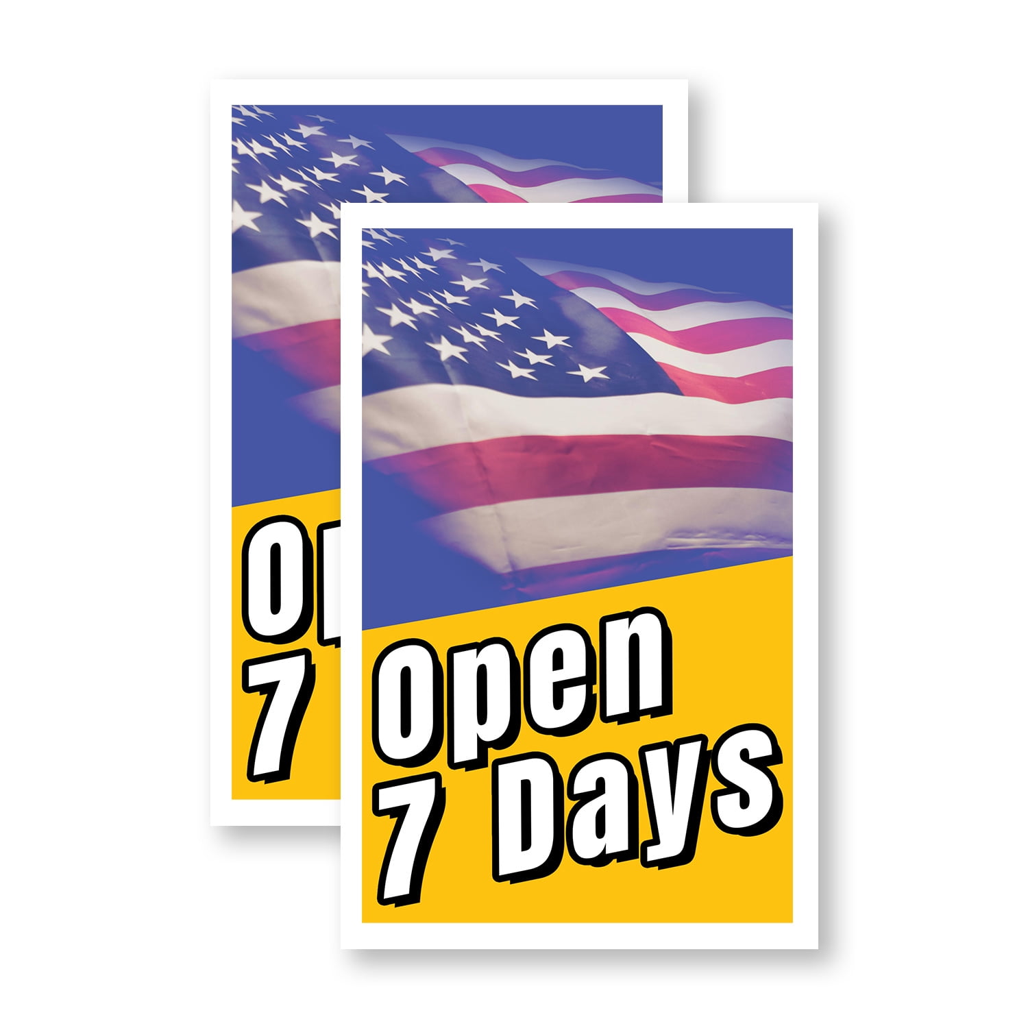 Open 7 Days (2-Pack) 24 Inch x 36 Inch Vinyl Decals | Sign Insert Peel & Stick Decals Stickers ...