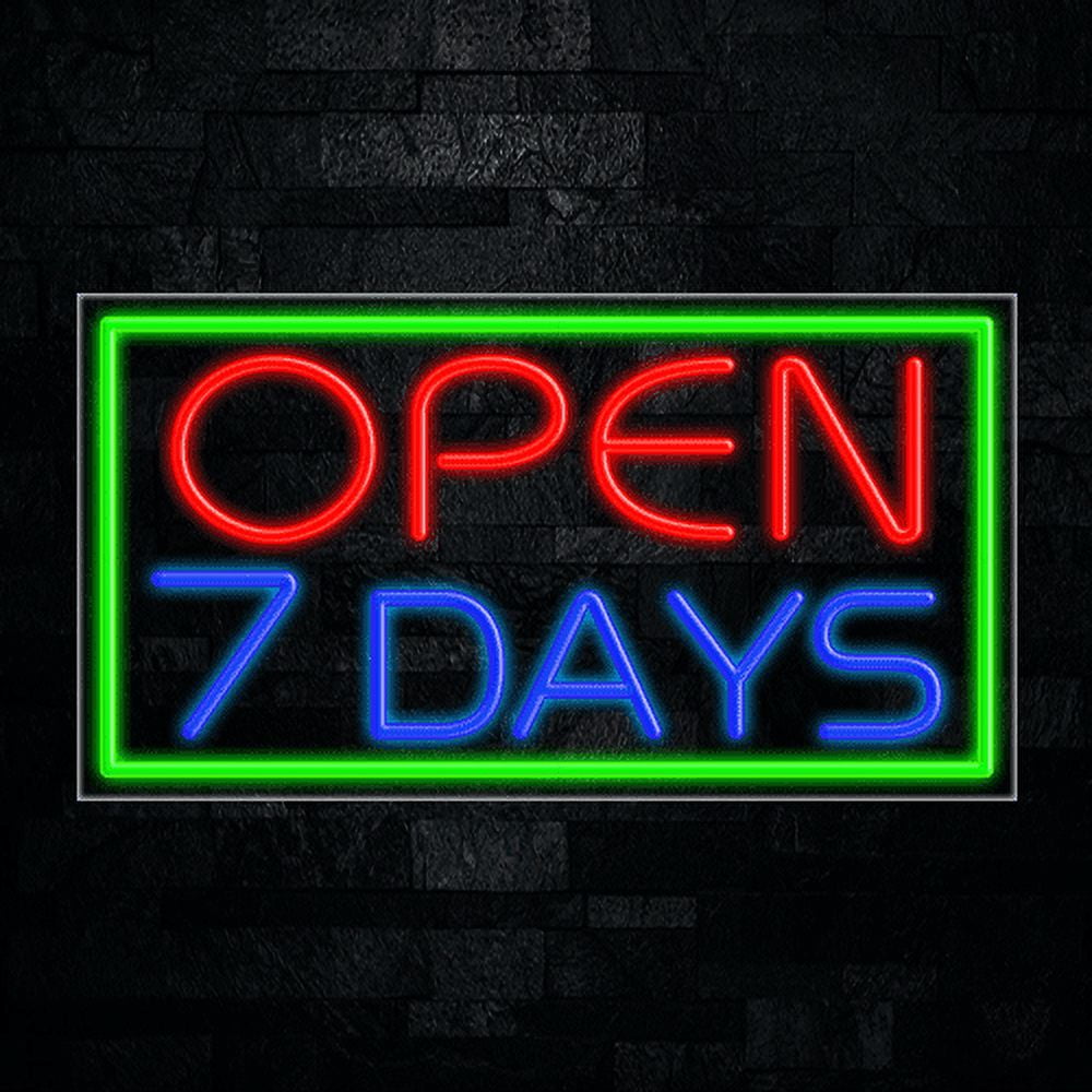 Open 7 Days-LED Neon Sign 33"L x 18"H #31103 - Walmart.com