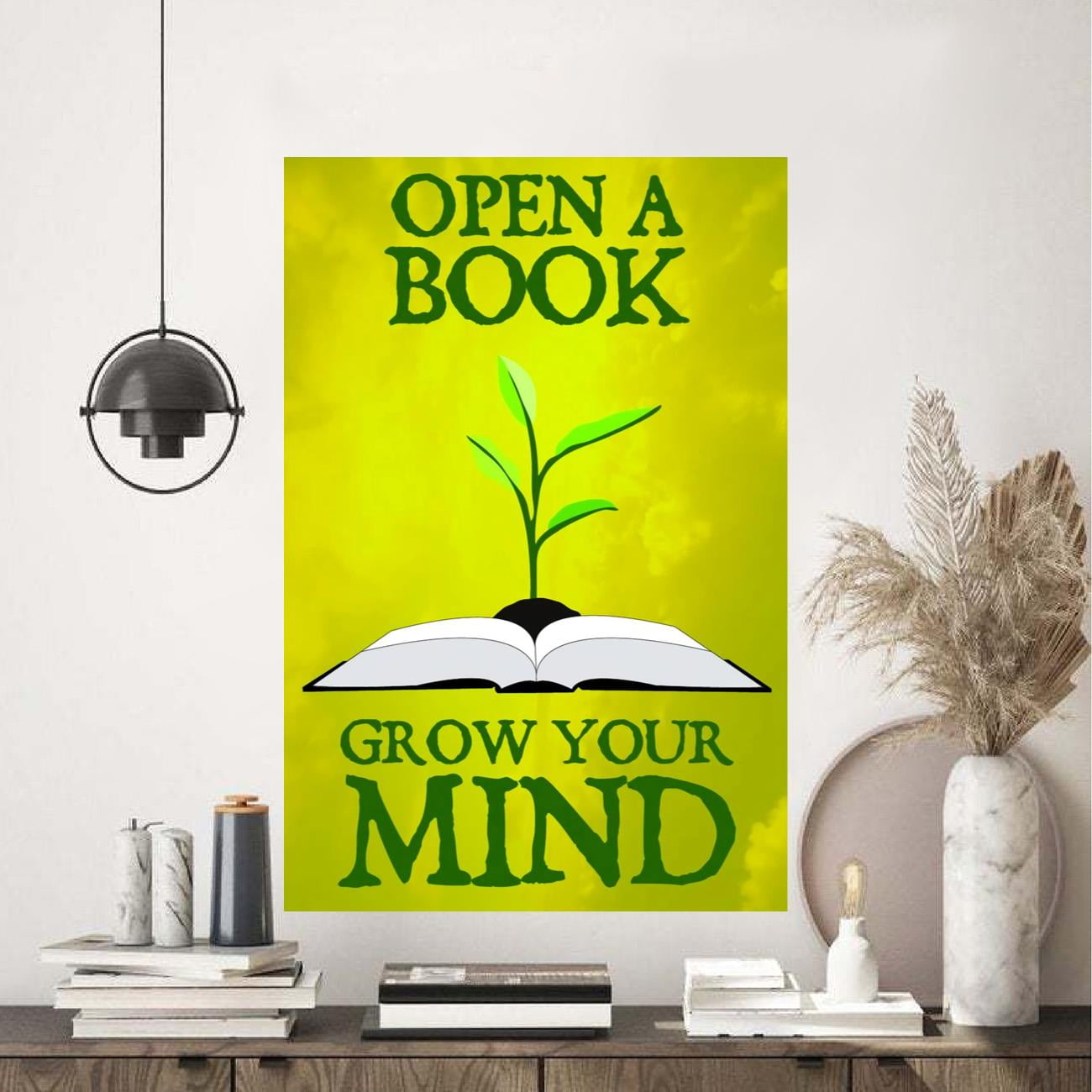 Open A Book Grow Your Mind Poster 24 x 36 Inch Poster - Walmart.com