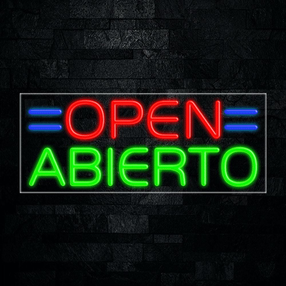 Open Abierto-LED Neon Sign 30"L x 12"H #30853 - Walmart.com