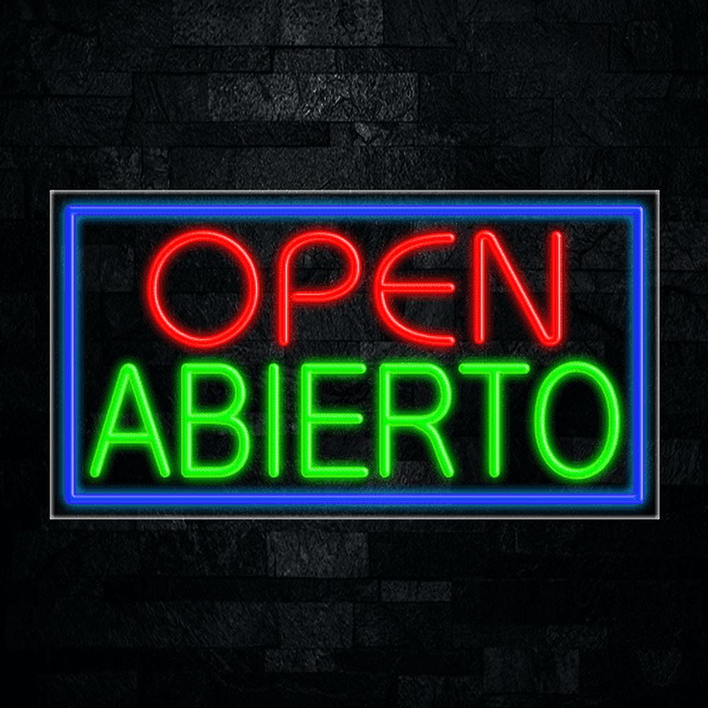 Open Abierto-LED Neon Sign 33"L x 18"H #31045 - Walmart.com