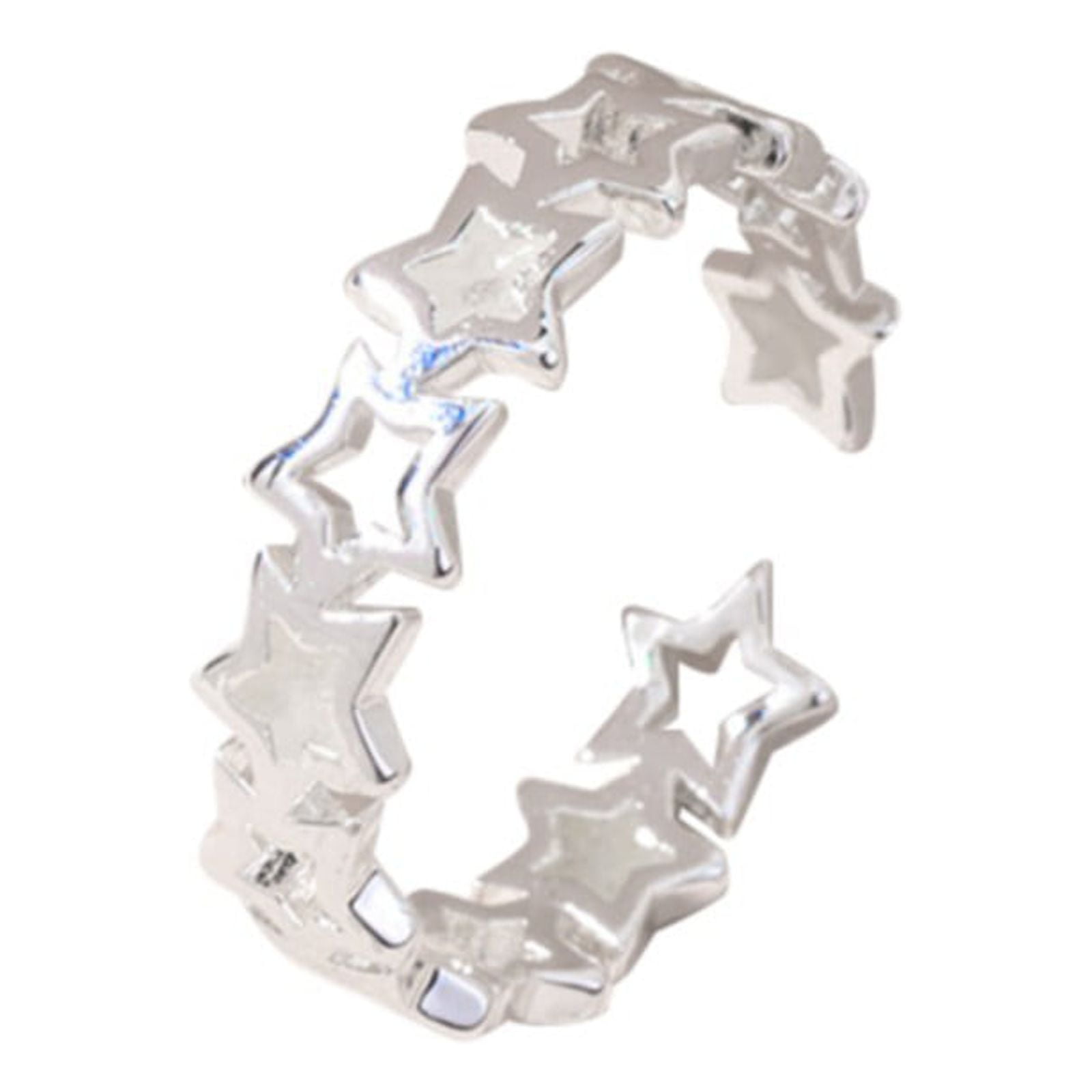 Open Adjustable Ring Luminous Hollow Five Pointed Star Ring Women Men Party Couple Rings Nice ...