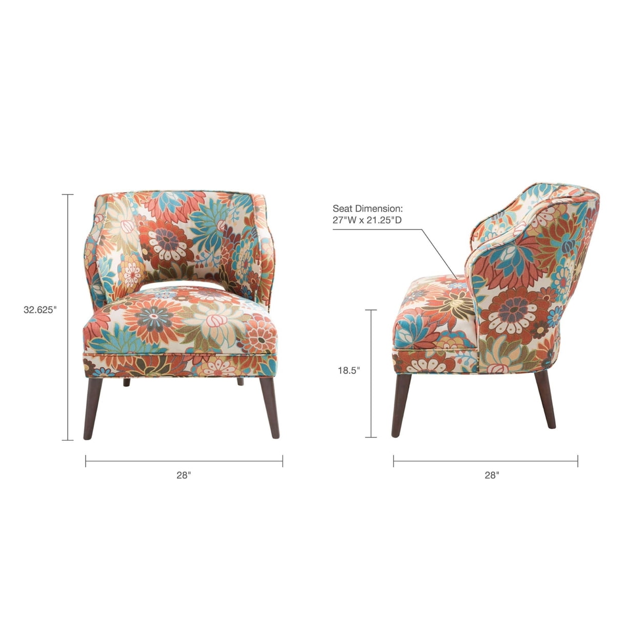 Open Back Accent Chair Cody/Multi - Walmart.com