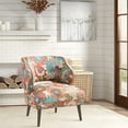 Open Back Accent Chair, Upholstered Single Armchair with Curved Back ...