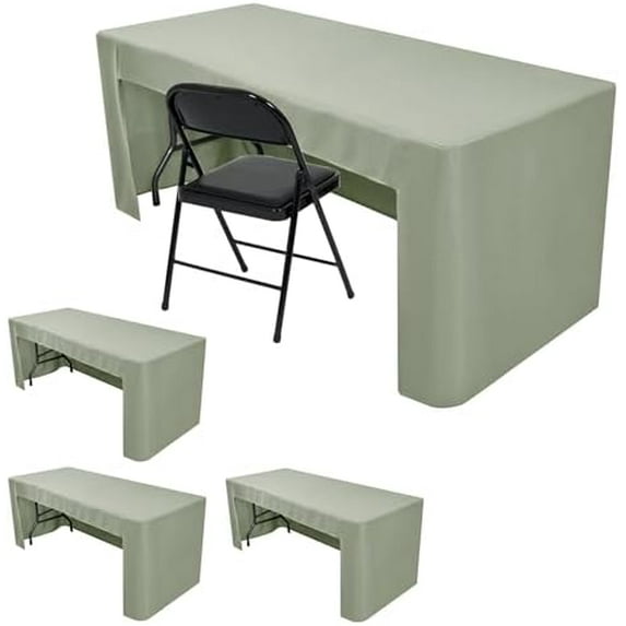 Open Back Fitted Tableclothss for 6 Foot Rectangle Table, Wrinkle ...