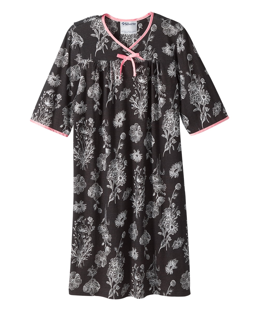 Open Back Night Gown For Ladies - Assisted Dressing Hospital Gown - Ink ...