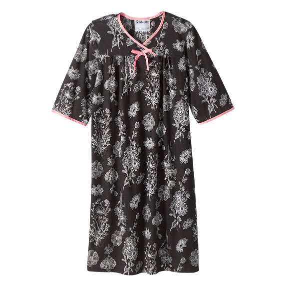 Open Back Night Gown For Ladies - Assisted Dressing Hospital Gown - Ink ...