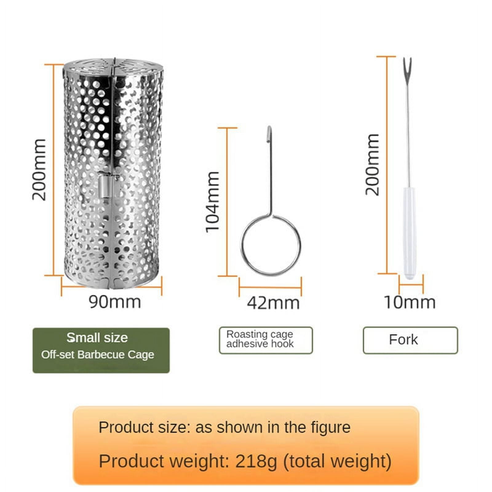 Open Barbecue Rolling Grill Basket BBQ Net Tube Grill Basket Grid Open ...