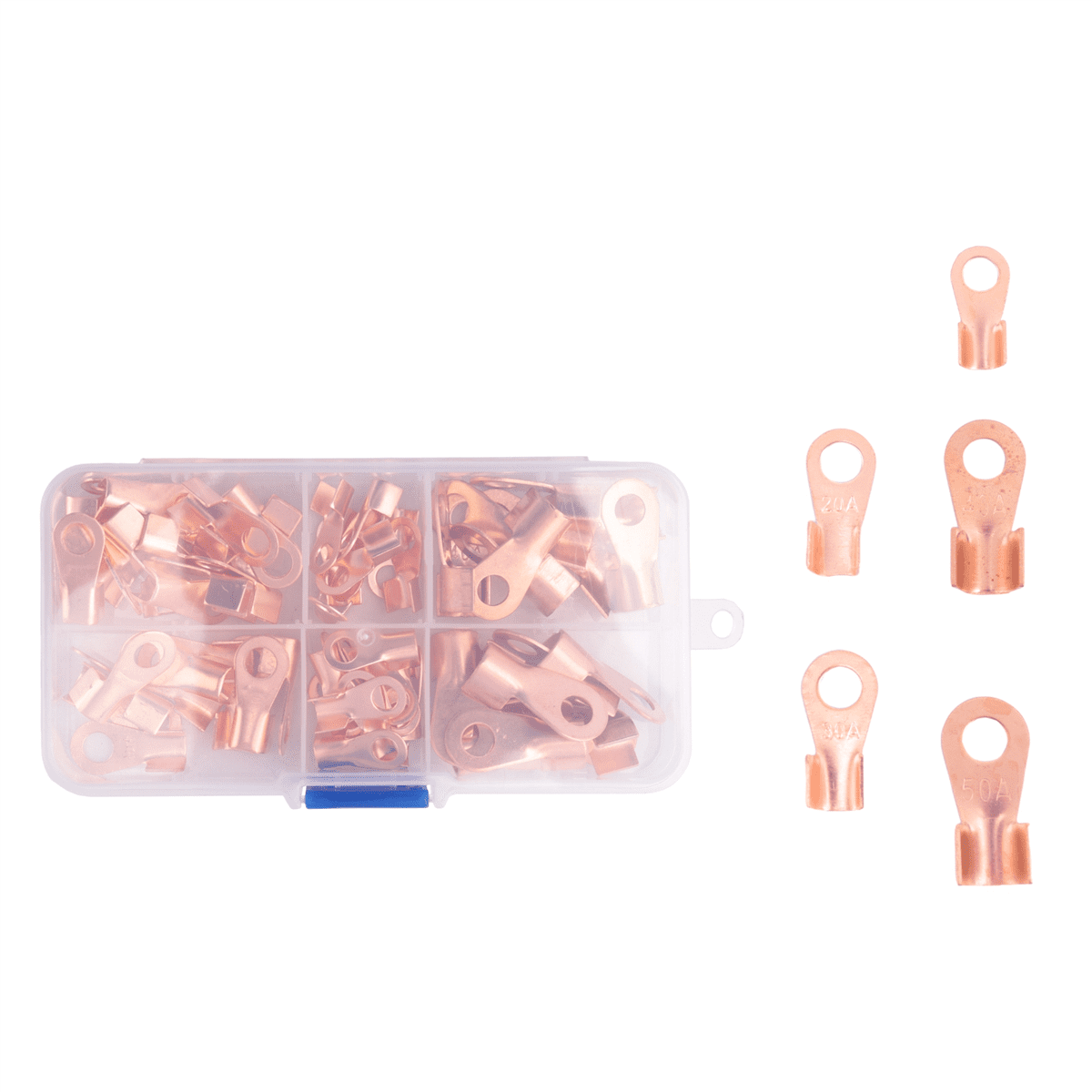 Open Barrel Copper Ring Lug Terminals Wire Crimp Connector Assortment ...