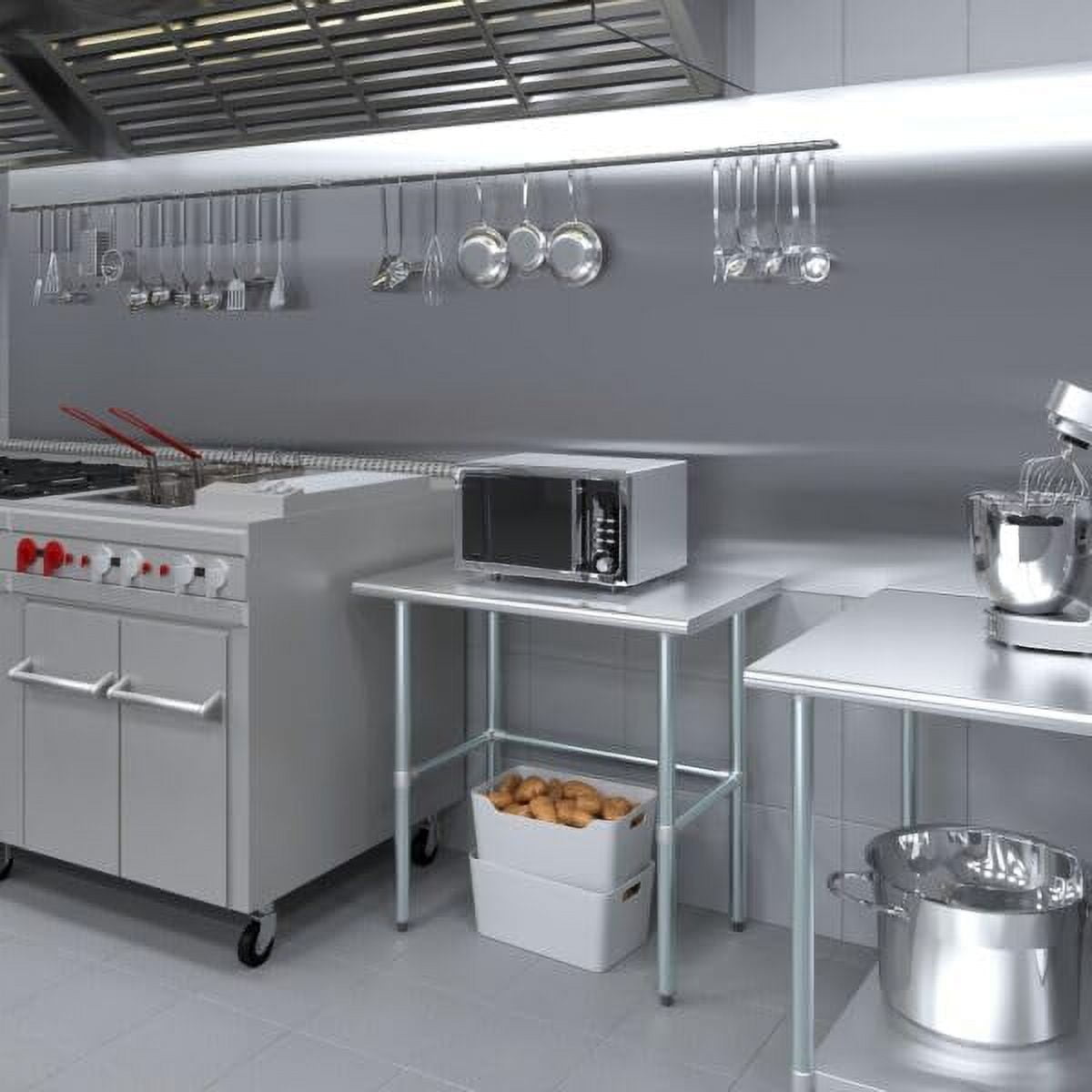 Open Base Stainless Steel Work Table with Galvanized - Walmart.com