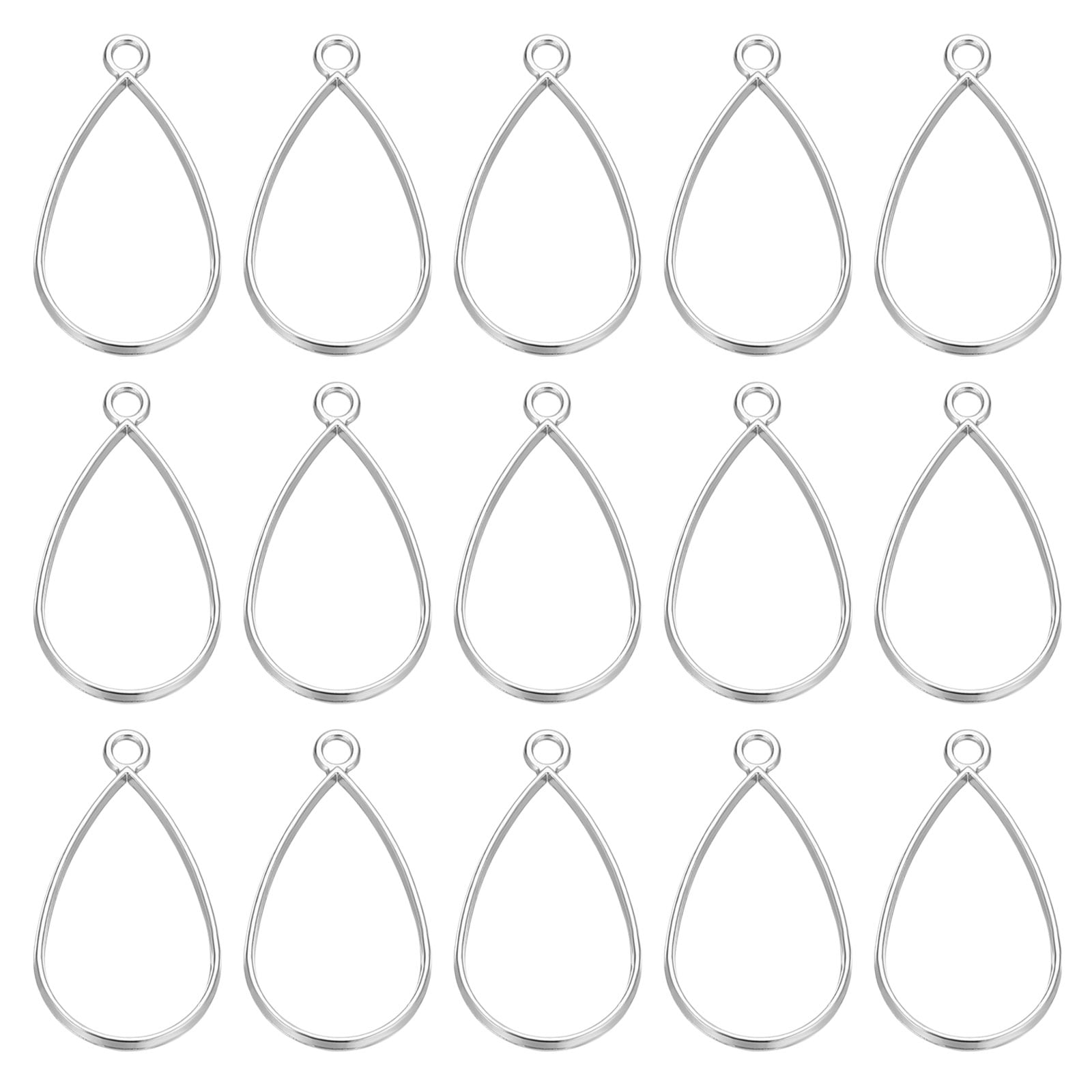 Open Bezels for Resin, 60 Pcs Alloy Water Drop Open Back Frame Pendants ...