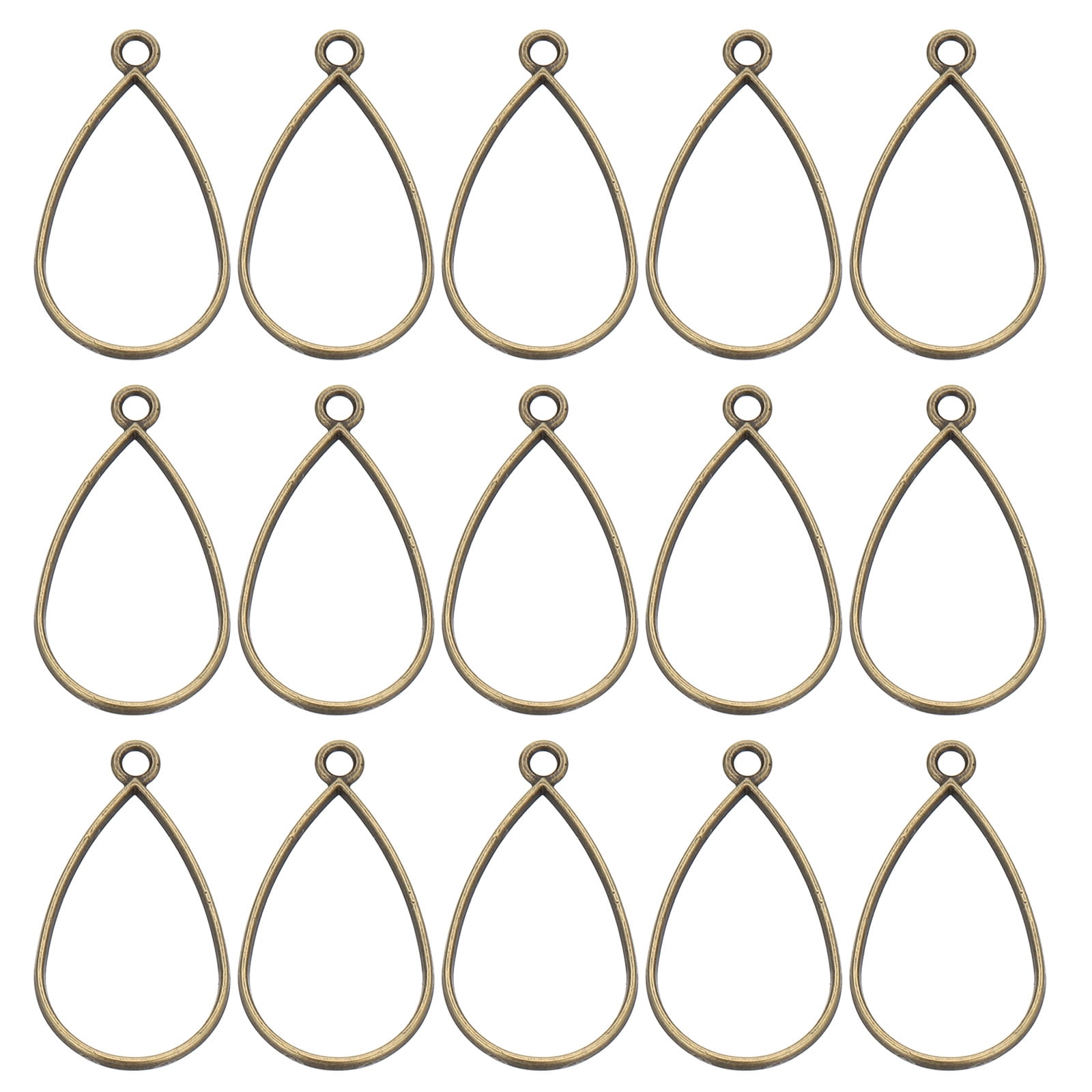 Open Bezels for Resin, 60 Pcs Alloy Water Drop Open Back Frame Pendants ...