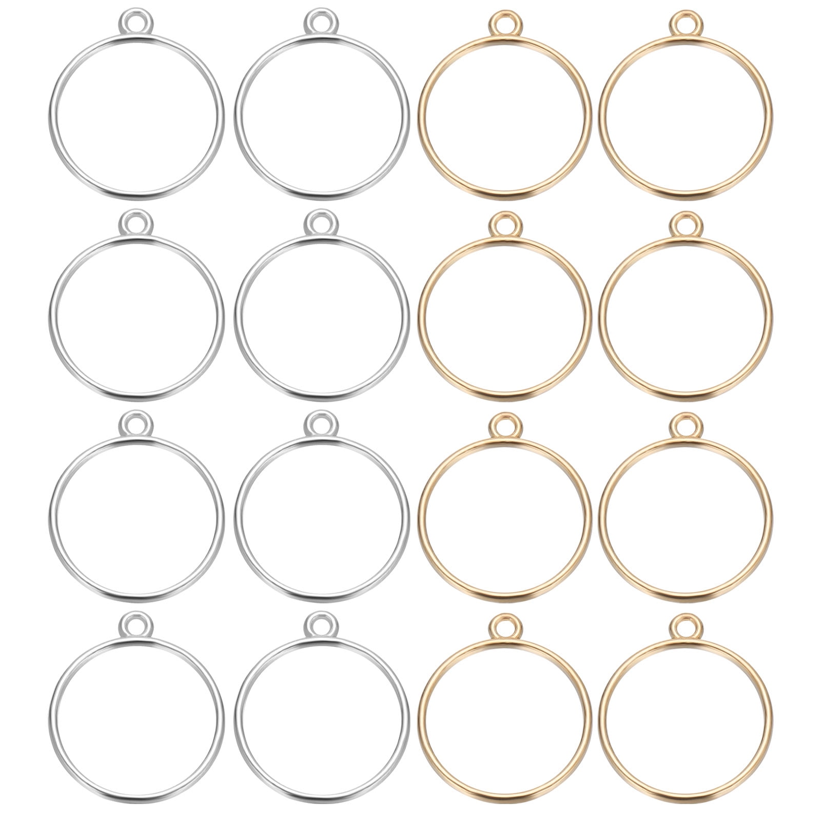 Open Bezels for Resin, 80 Pcs Alloy Round Open Back Frame Pendants and ...