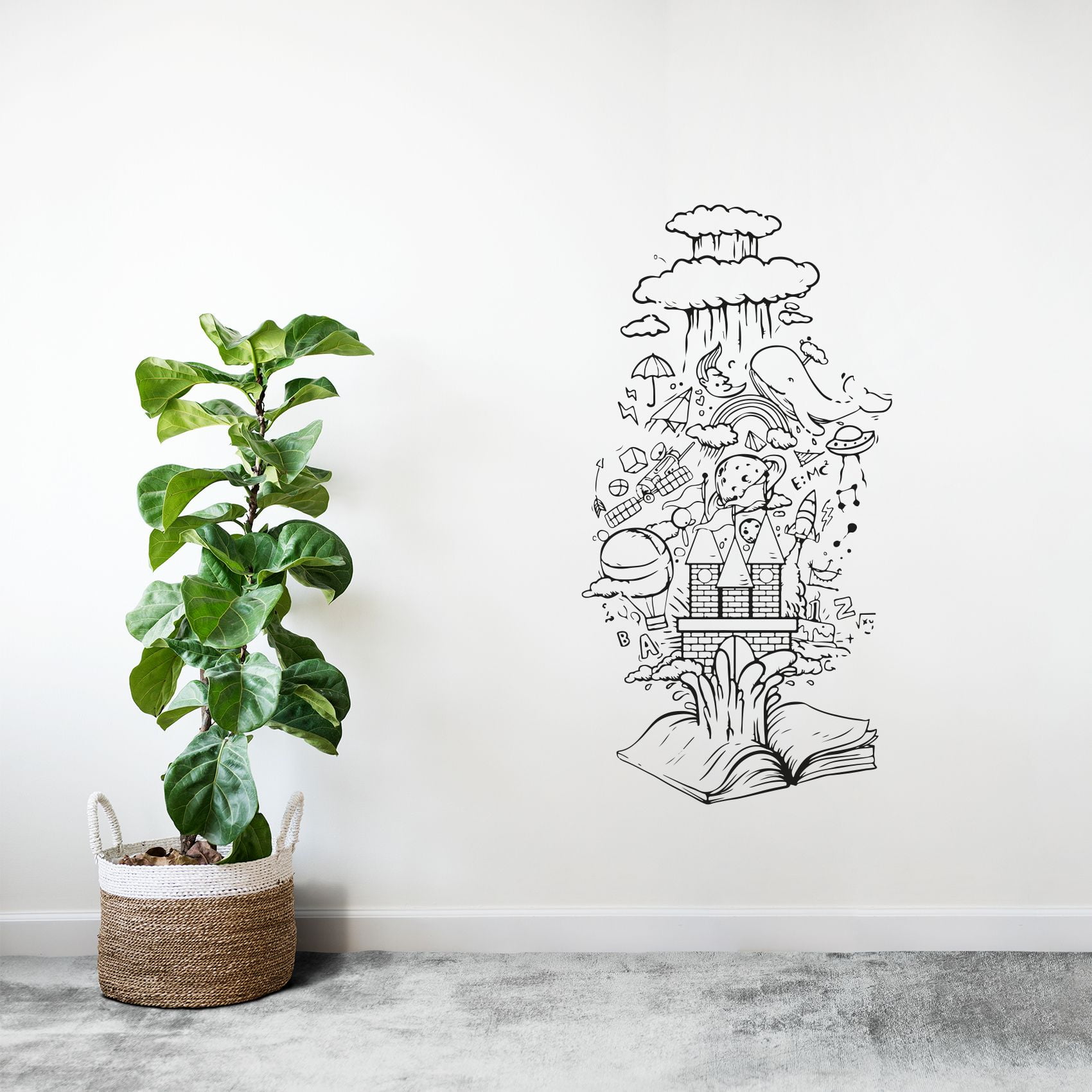 Open Book Adventure Imagination Books Silhouette Vinyl Wall Art Wall ...