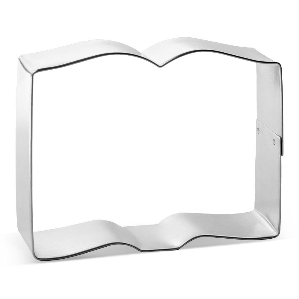 Open Book Cookie Cutter 3.75 in B1524 - Foose Cookie Cutters - USA Tin ...