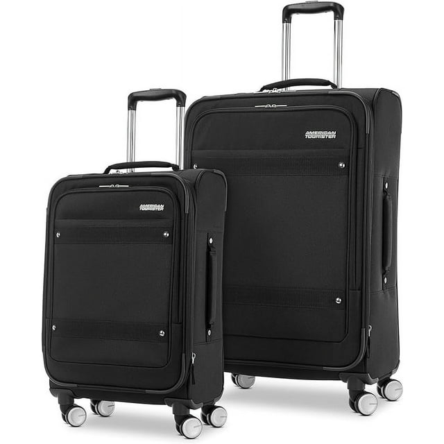 Open Box American Tourister Whim Softside Luggage Spinners 2PC SET Medium - Black - Walmart.com