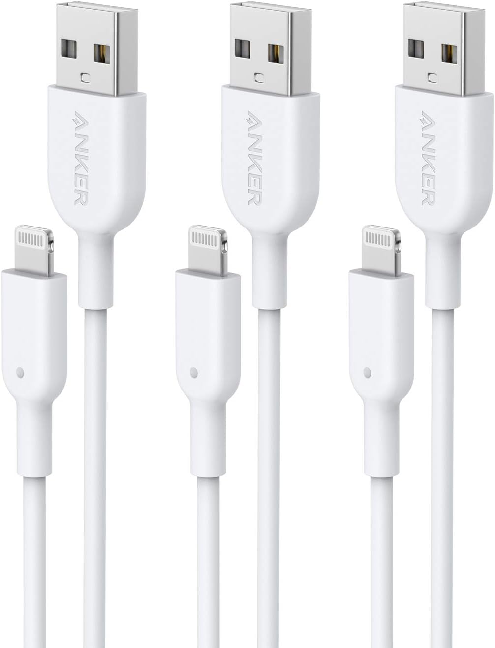 Open Box Anker Lightning Cable, Powerline II, 3ft MFi 3 Pack Charger ...