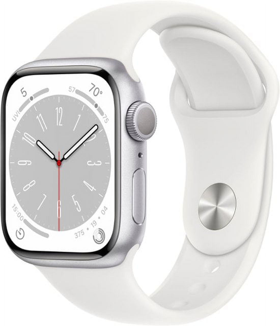 Open Box Apple Watch Series 8 GPS 41mm Aluminum Case with White Sport ...