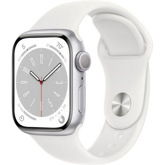 Open Box Apple Watch Series 8 GPS 41mm Aluminum Case with White Sport ...