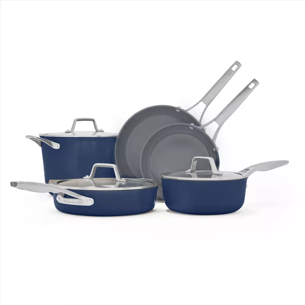 Open Box Calphalon 92214571 8 Pieces Premier Ceramic Midnight Nonstick ...