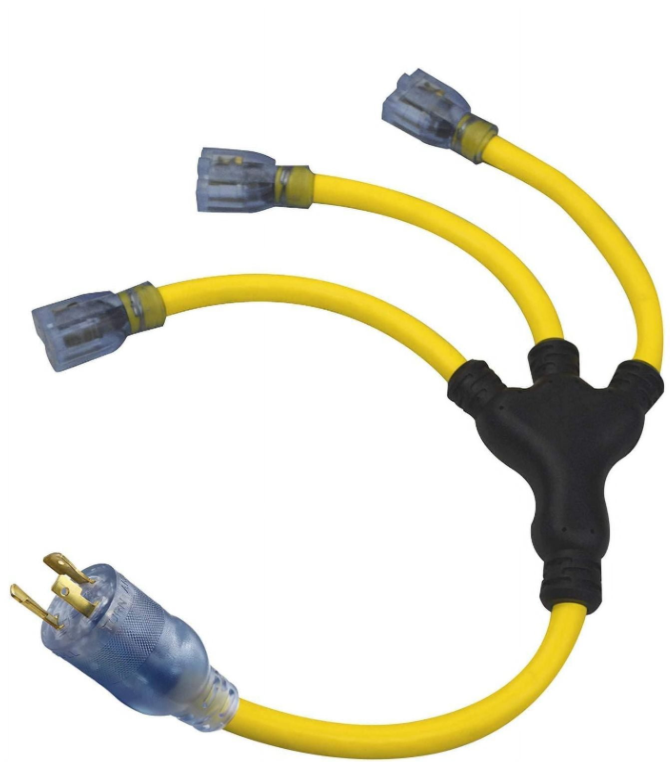 Open Box Clear Power 2ft 3 Outlet Extension Cord Adapter Yellow DCOC ...