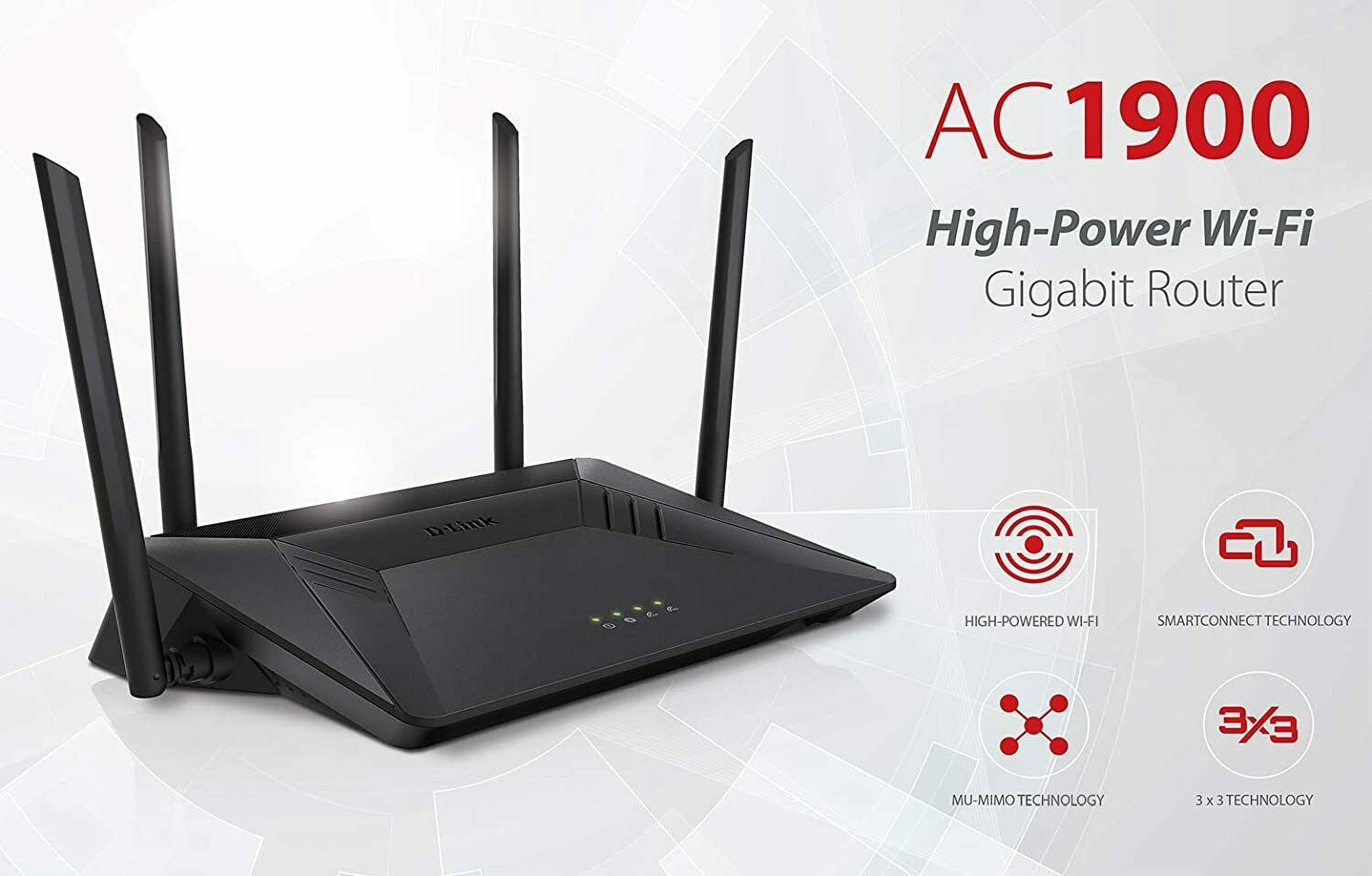Open Box D-Link AC1900 Dual-Band High-Power MU-MIMO Wi-Fi Gigabit Router, Smart Connet - Walmart.com