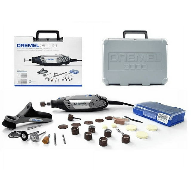 Open Box Dremel 3000-1/26 Variable Speed Rotary Tool Kit 26 Accessories ...