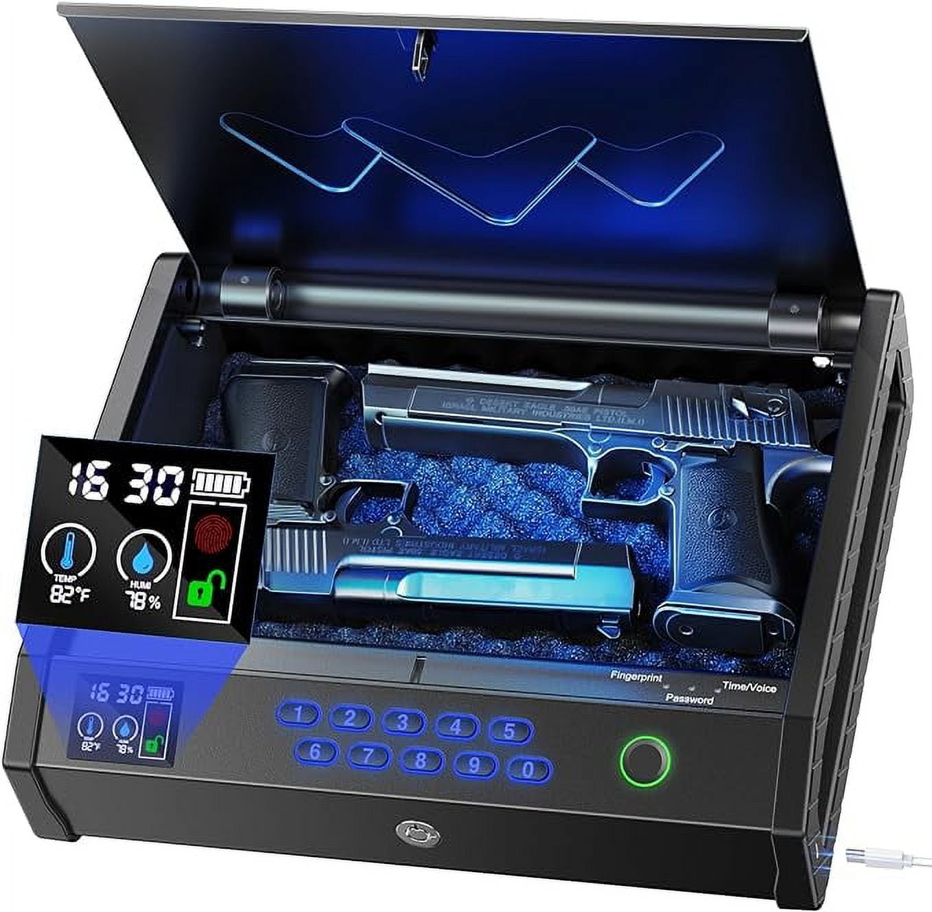 Open Box HOLEWOR Gun Safe Biometric Gun Safes Pistols LCD Display ...