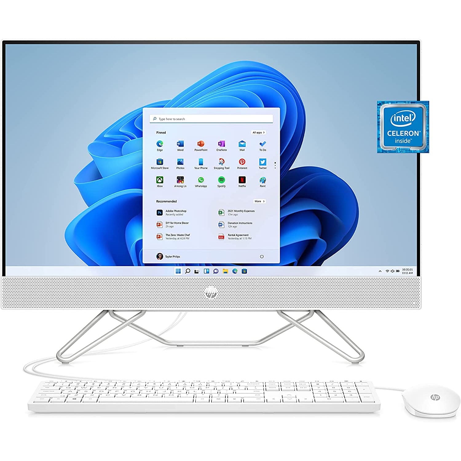 Open Box HP 23.8" All-in-One Desktop PC, Intel Celeron Processor J4025 ...