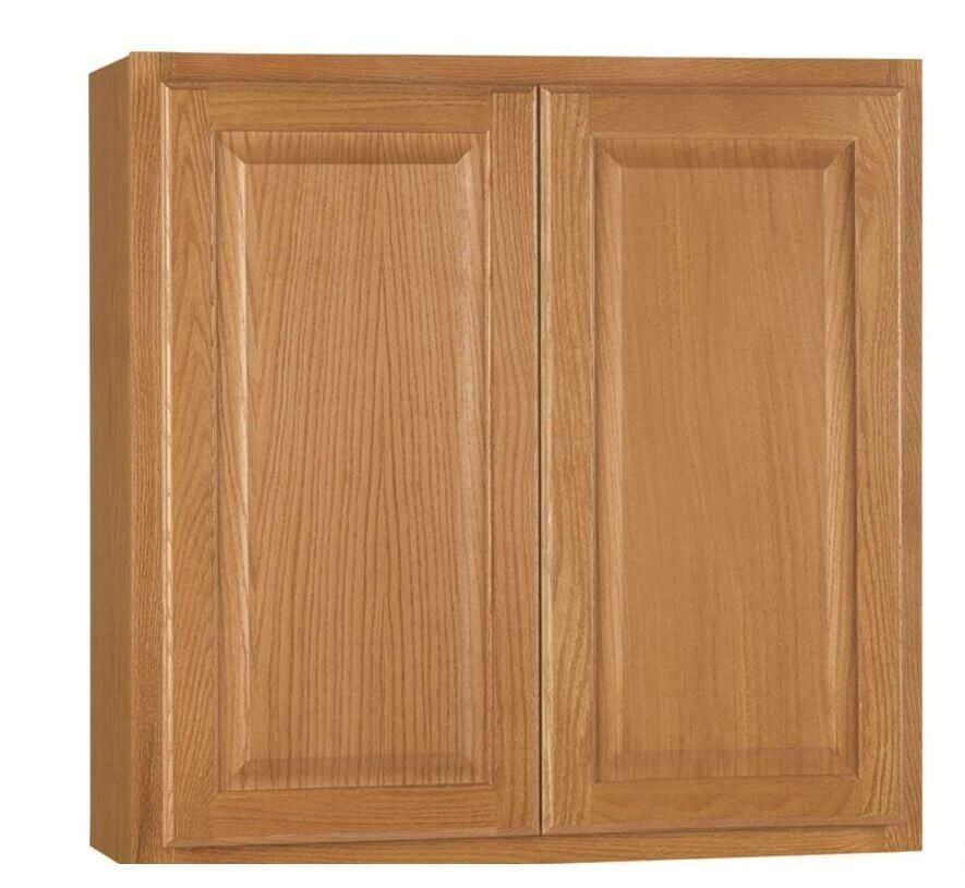 Open Box Hampton Bay Hampton Medium Oak Raised Panel Stock Assembled ...