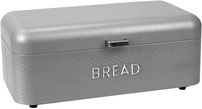Open Box Home Basics Soho Bread Box Kitchen Countertop Metal Vented ...