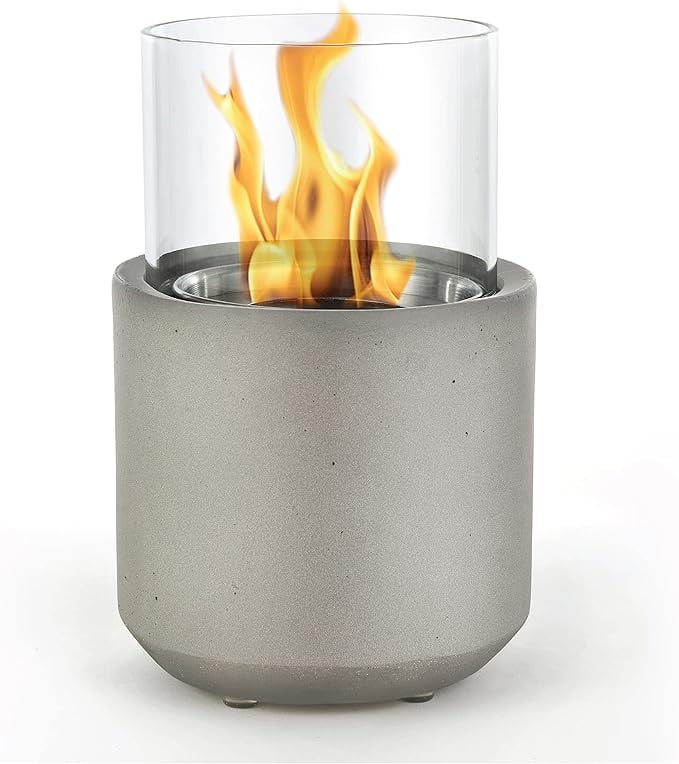 Open Box Home Zone Living Concrete Portable Tabletop Round 4.7" Fire ...