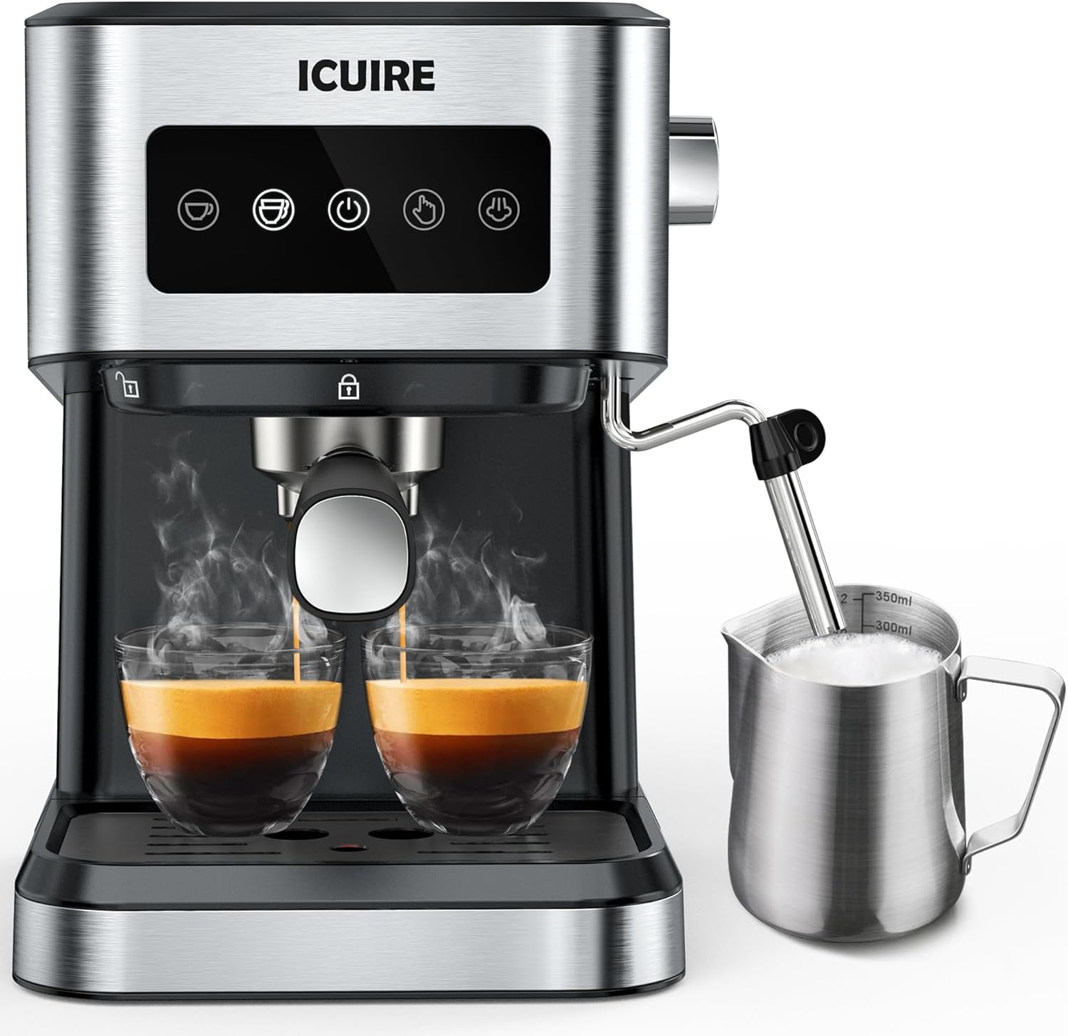 Open Box ICUIRE 20 Bar Espresso Machine with Milk Frothing Pitcher ...