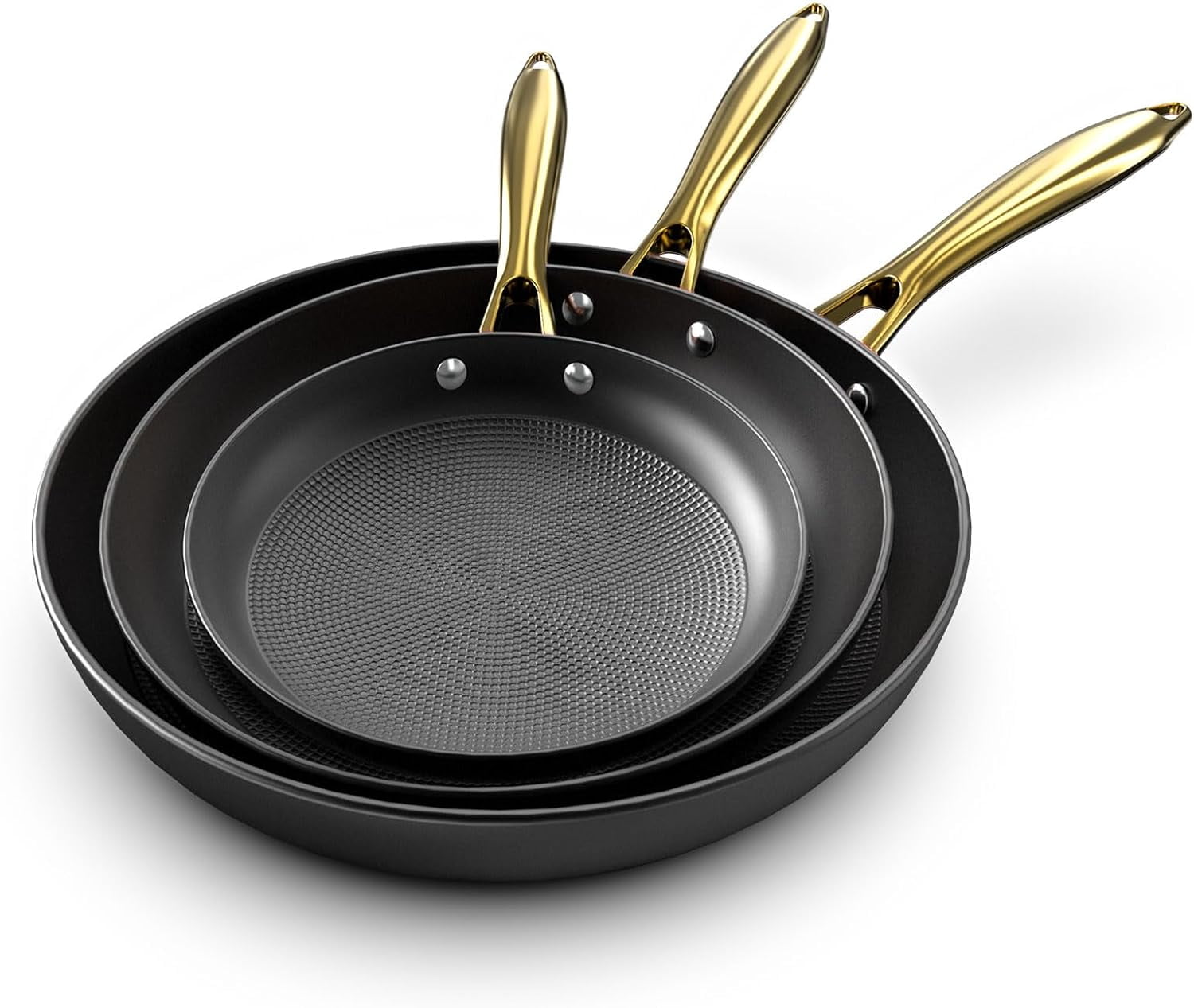 Open Box IMARKU Non Stick Frying Pans 3 Pcs - 8 Inch, 10 Inch and 12 ...