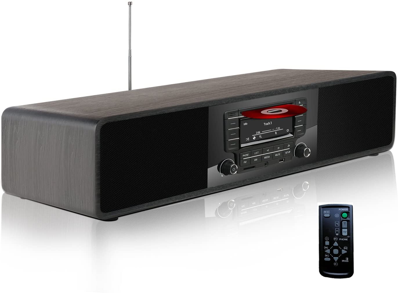 Open Box KEiiD CD Player for Home with Bluetooth Wooden Stereo System ...