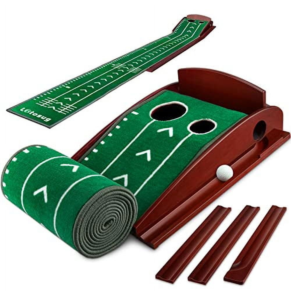 Open Box Lotosug Putting Green Mat with Auto Ball Return System 2 Holes ...