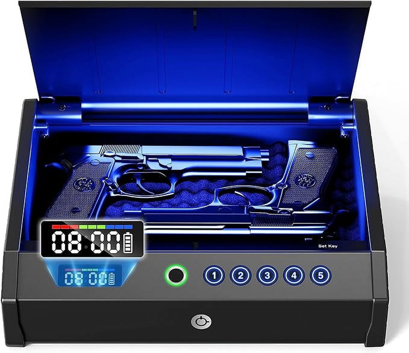 Open Box MOLICAR 443C Gun Safe Biometric Gun Safes for pistol with LCD ...