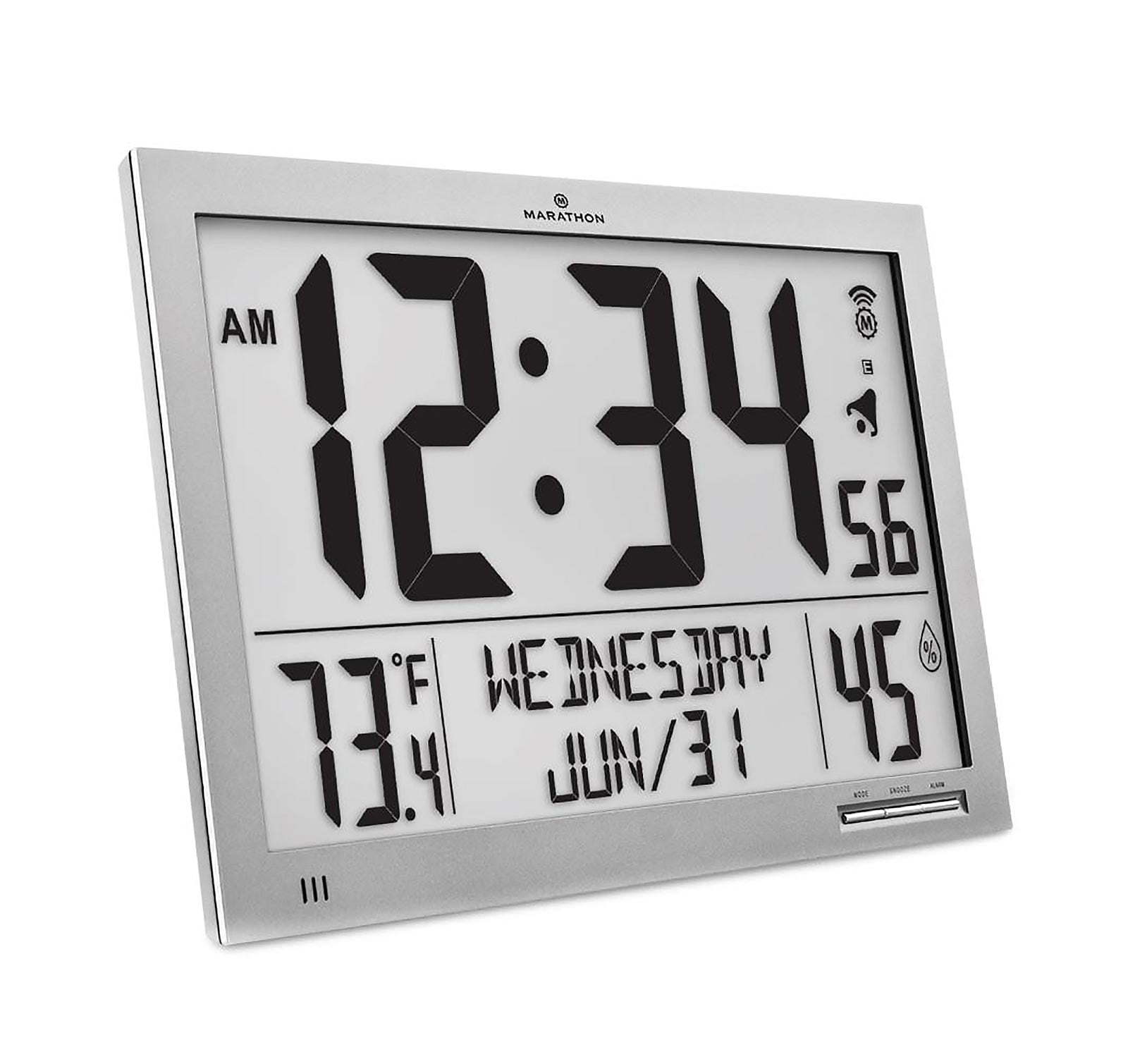 Open Box Marathon CL030062FD GG Slim Atomic Clock Gray - Walmart.com