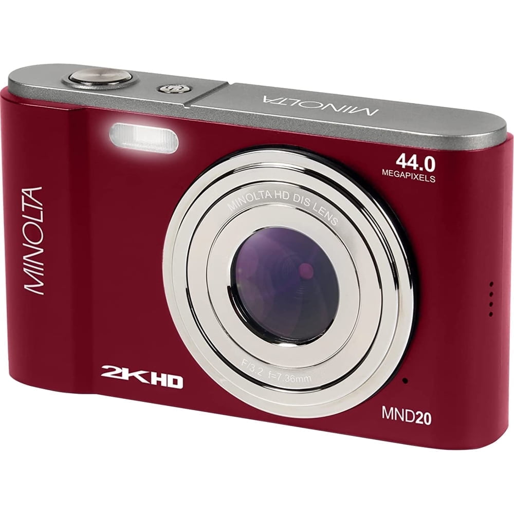 Konica Minolta MND20 44 MP Digital Camera, 2.7K Ultra HD, Red, Open Box ...