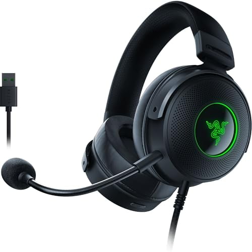 Open Box Razer Kraken V3 HyperSense USB Gaming Headset Haptic Triforce ...
