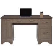 Realspace¬Æ Axley 55"W Glass Computer Desk, Cherry/Silver for Office ...