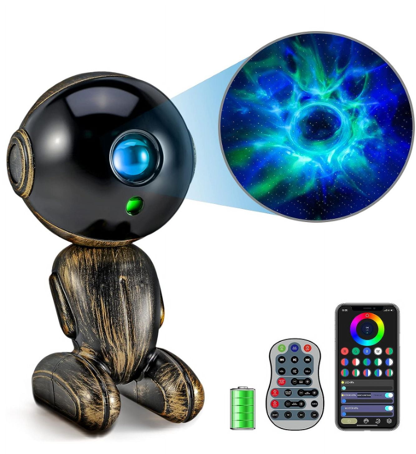 Open Box Robot Black Hole Galaxy Projector, Astronaut Star Projector DQ ...
