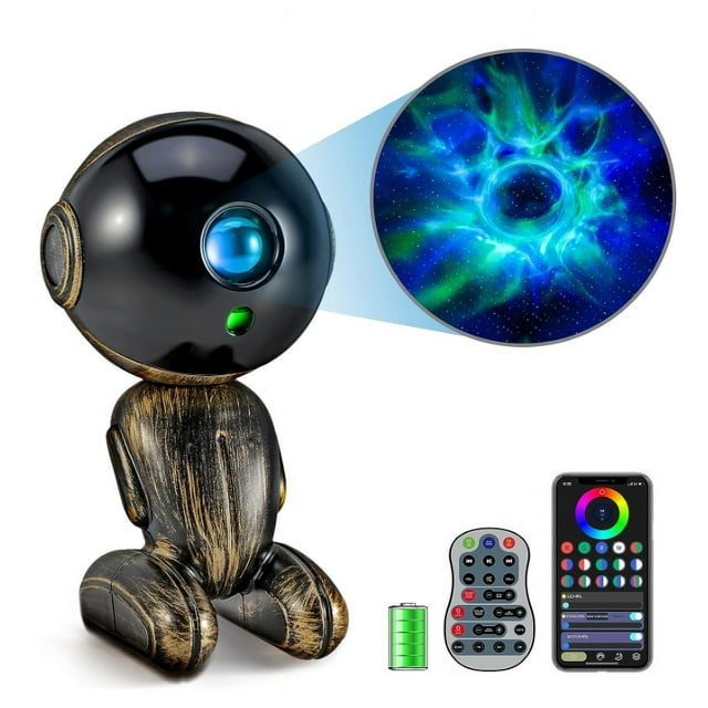Open Box Robot Black Hole Galaxy Projector, Astronaut Star Projector DQ ...
