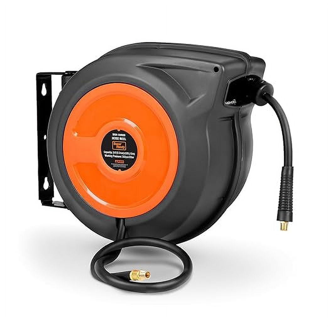 Open Box SUPER HANDY Enclosed Air Hose Reel 50' Ft Hose Retractable ...
