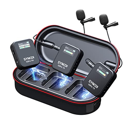 Open Box SYNCO Wireless Lavalier Microphone, G2(A2) Pro 2.4G Dual Lapel ...