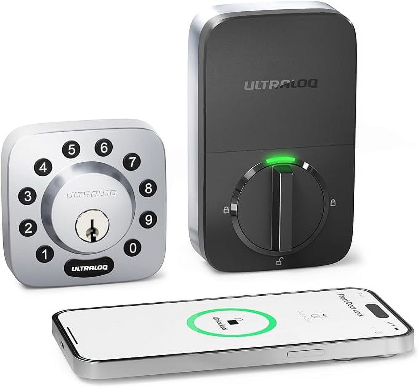 Open Box ULTRALOQ U-Bolt Smart Lock 5-in-1 Smart Door Lock App Control - Satin Nickel - Walmart.com