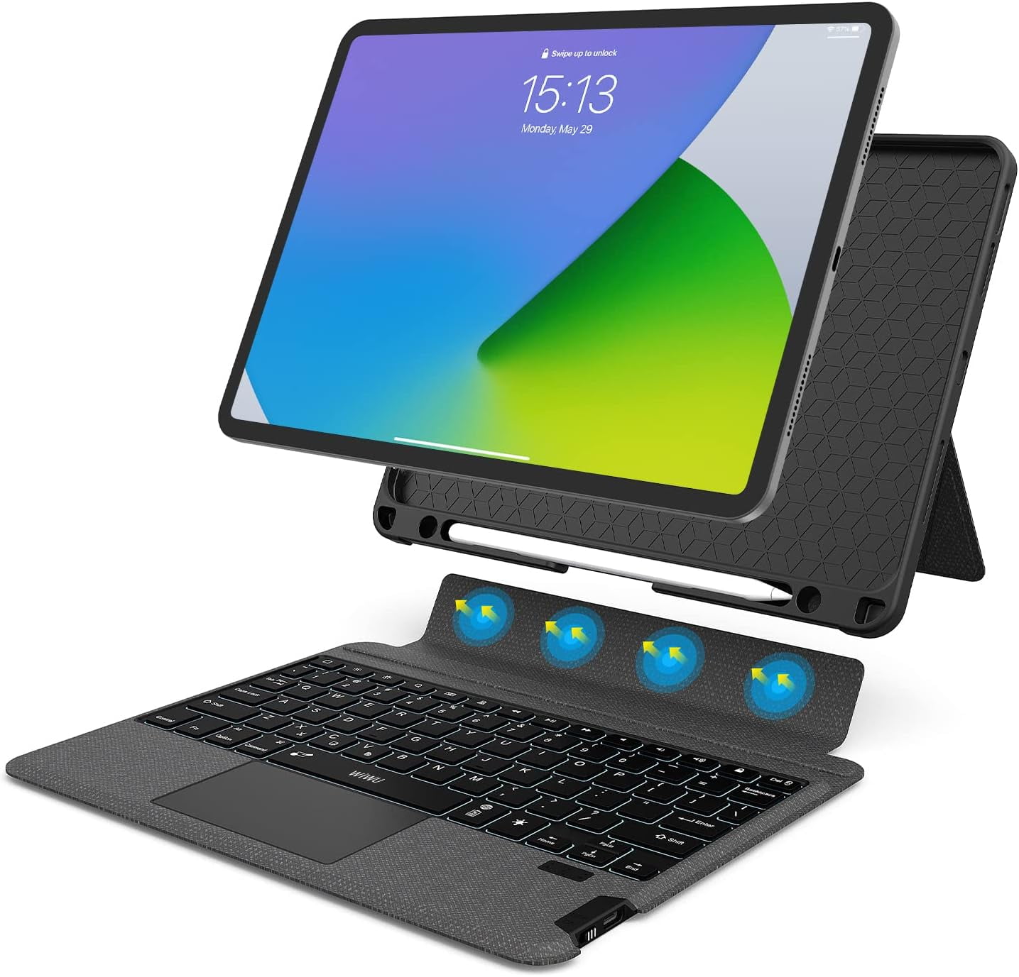 Open Box WIWU iPad Pro 12.9in Case with Keyboard, Pencil Holder ...