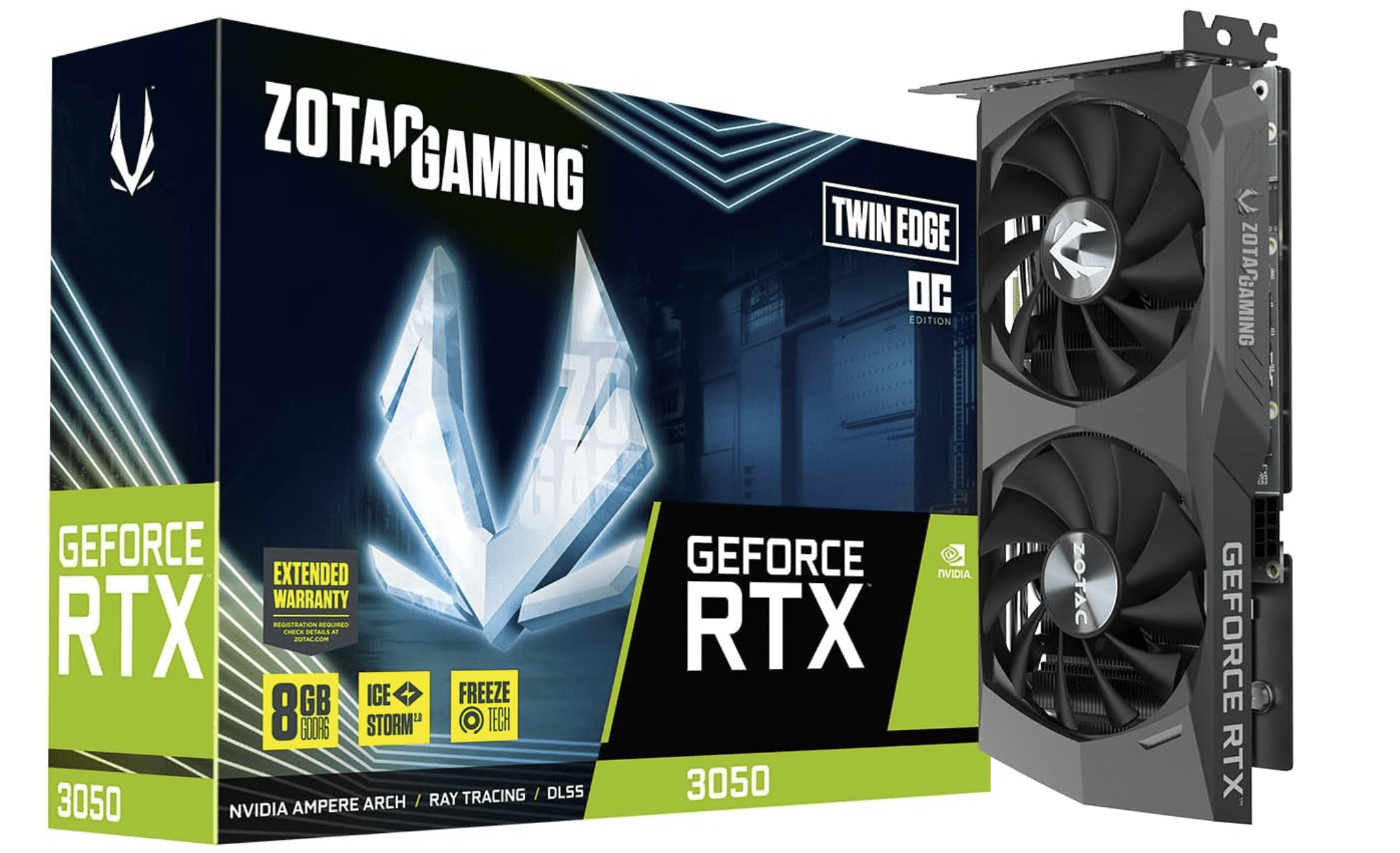 Open Box ZOTAC Gaming GeForce RTX 3050 Twin Edge OC 8GB GDDR6 ZT ...